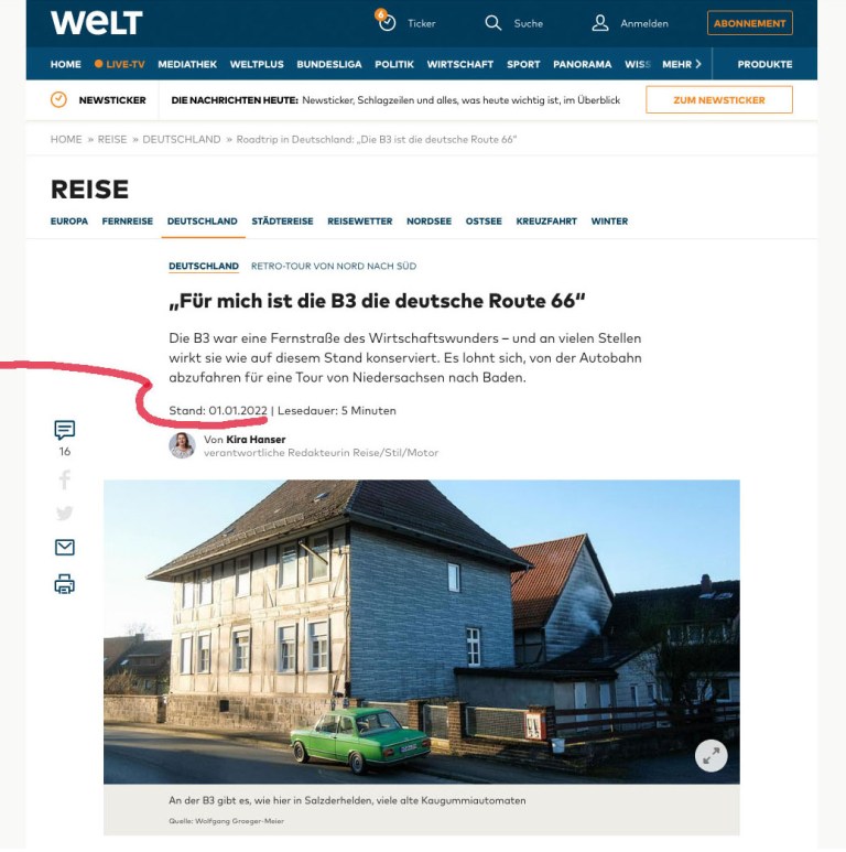 Heimat Bundesstraße 3 – Eine Deutschlandreise entlang der Bundesstraße ...